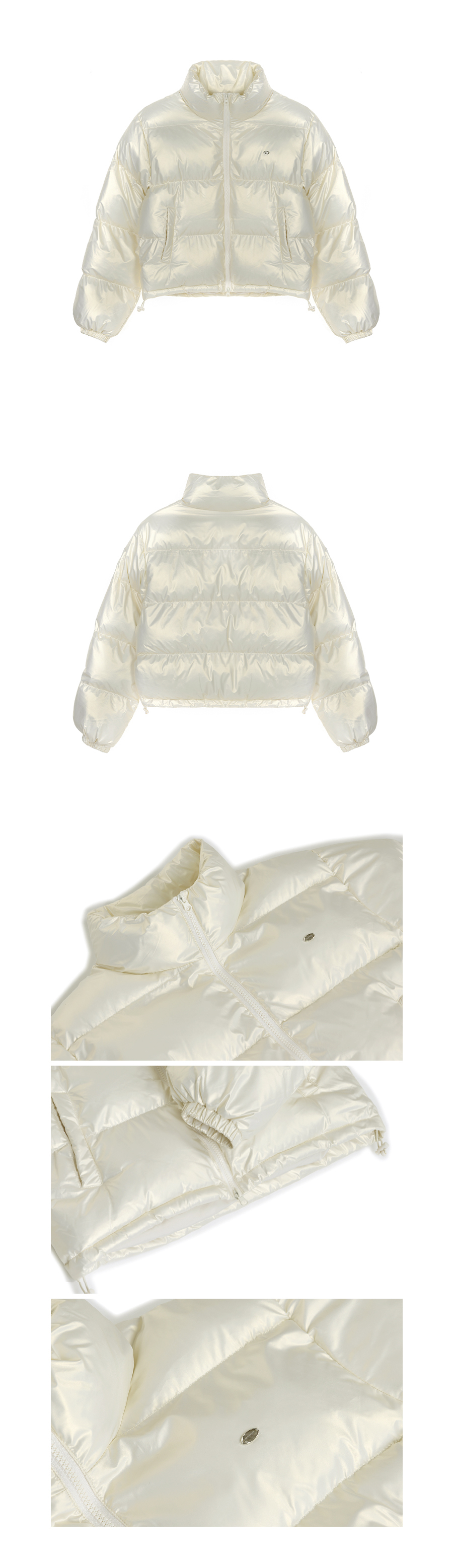 GLOSSY COLORING CROP PUFFER PADDING_CREAM - 감도 깊은 취향 셀렉트샵 29CM
